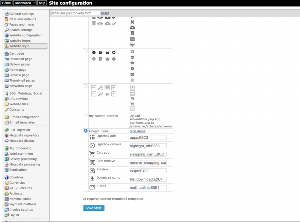 How to use Google button icons - Infradox