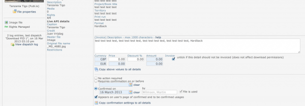 File use confirmation - Infradox