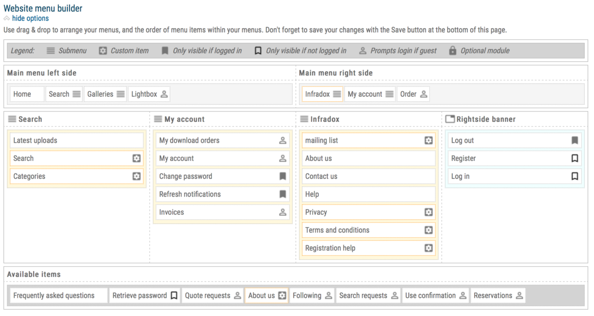Data import templates - Infradox